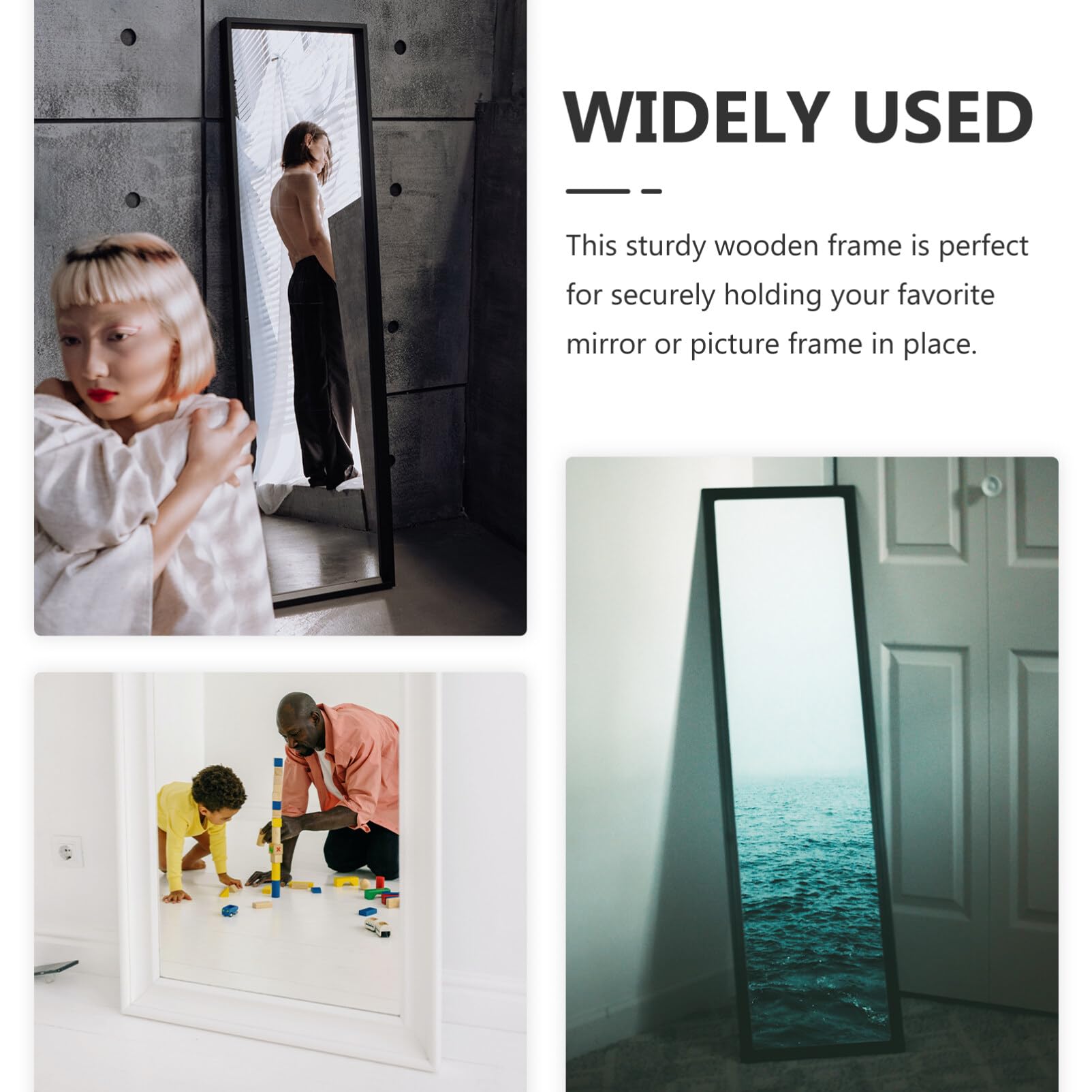 Cabilock Wood Full Length Mirror Holder Rack Display Support Full Length Mirror Stand Artwork Stand Wood Display Mount Wooden Art Mount Display Rack Wood Artwork Rack Wood Display Stand