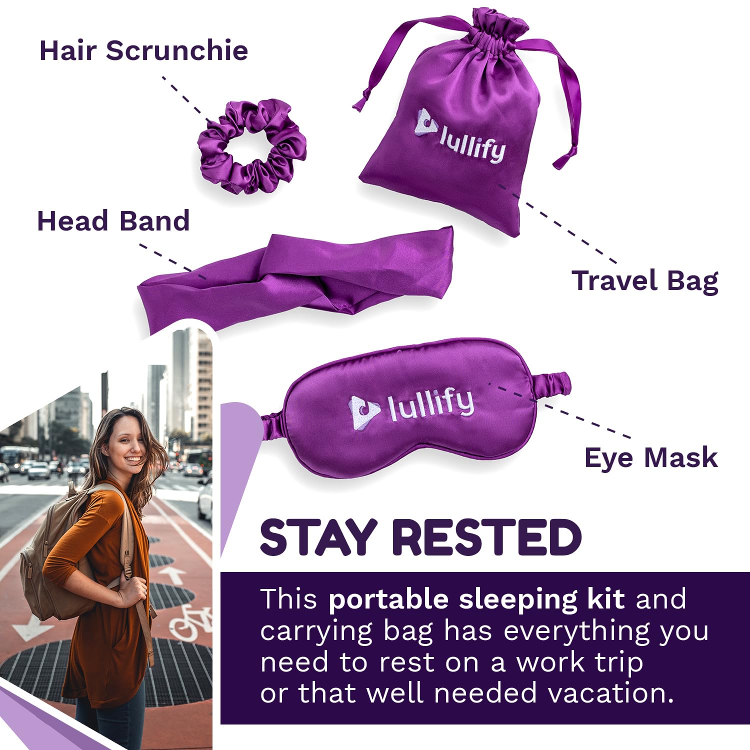 Lullify Essentials Bundle | Cork Yoga Mat | Signature Scent Natural Soy & Beeswax Candles | Silk Travel Mask