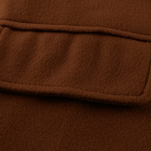 Coats For Women, Woolen Coat Winter Long Solid Double Breasted Sleeves Pocketless Coat Outwear Decoration Coat Women Cropped Blazer Jackets Full Length Puffer Coat Jacket (XL, Brown)