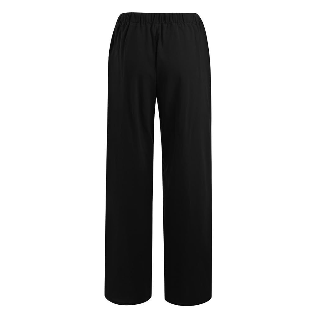 Capri Jean Plus Size Women's Scrub Pants Womens Cotton Pants Summer Boho Pants Women Womens Lightweight Pants for Summer fold Over Yoga Pant Womens Jean Capris for Summer A-Black