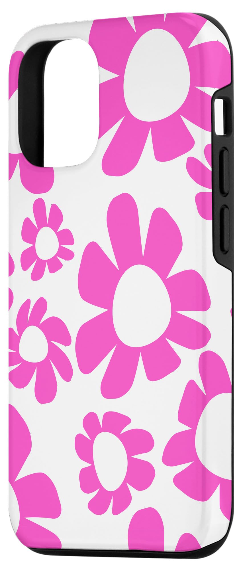 iPhone 13 Pro Preppy Aesthetic, Retro Pink Daisies, Trendy, Teen Girl, 70s Case