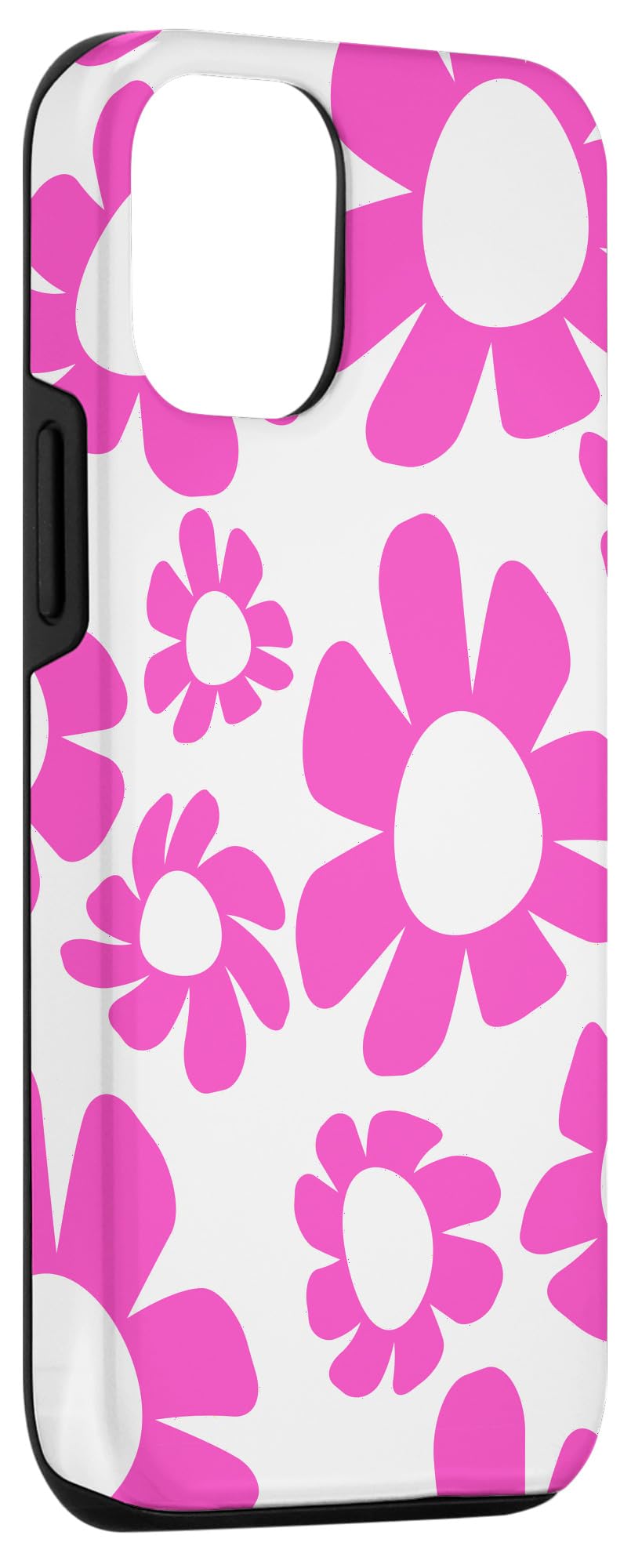iPhone 13 Pro Preppy Aesthetic, Retro Pink Daisies, Trendy, Teen Girl, 70s Case