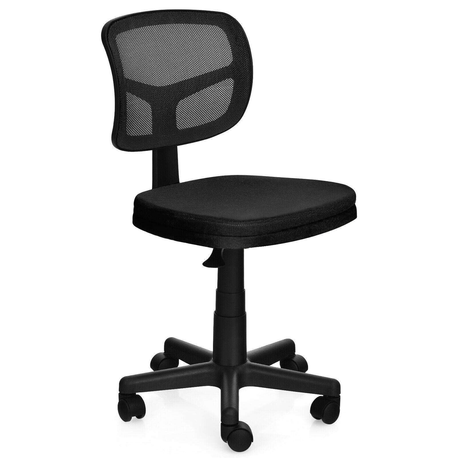 NJSV Armless Office Chair Adjustable Swivel Computer Mesh Desk Chair Black Gaming Chair Office Chair Desk Chair Computer Chair Home Office Desk Chairs Gamer Chair Office Chairs