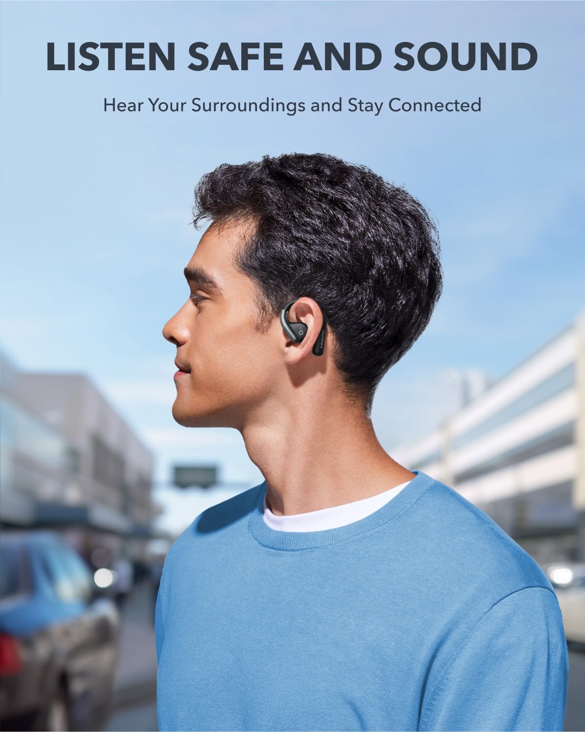 Soundcore by Anker AeroFit Open-Ear Headphones, with Life Q30 Noise Cancelling Headphones, Ultra-Comfort, Snug Fit, Ergonomic Ear Hook, Balanced Sound, IPX7 Waterproof, 42H Playtime, Clear Calls