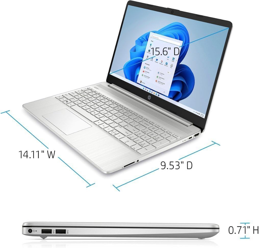 HP Laptop, 15.6" Touchscreen Laptop, 12th Gen Intel i3-1215U, 64GB RAM, 1TB SSD, Micro-Edge, Anti-Glare, Bluetooth, Wi-Fi, HDMI, Thin & Light, Win 11 H, with Mouse
