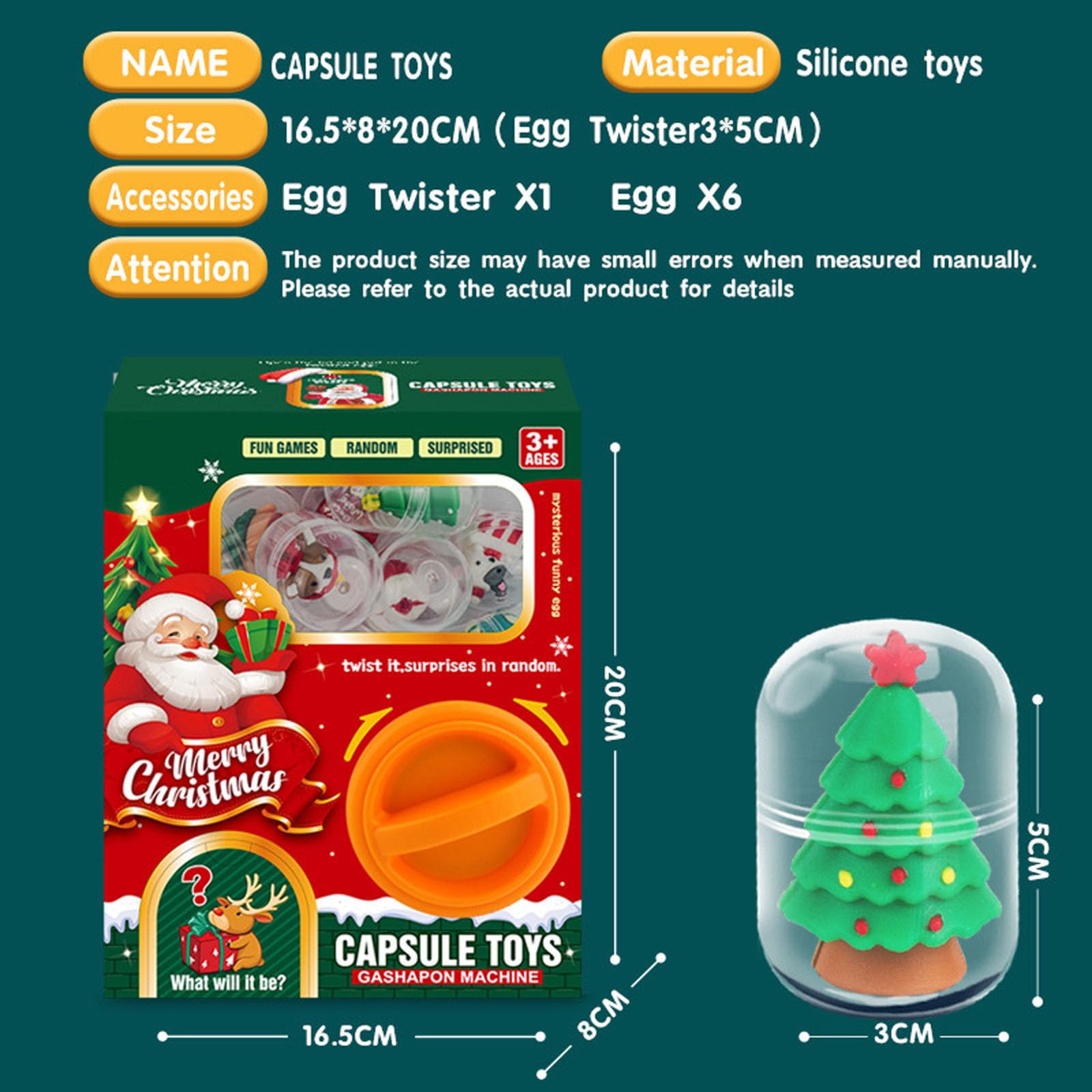 GBSELL Christmas Surprise Lucky Draw Machine Props, Interesting Gachapon Machine for Surprise, Festival Lucky Gacha Machine
