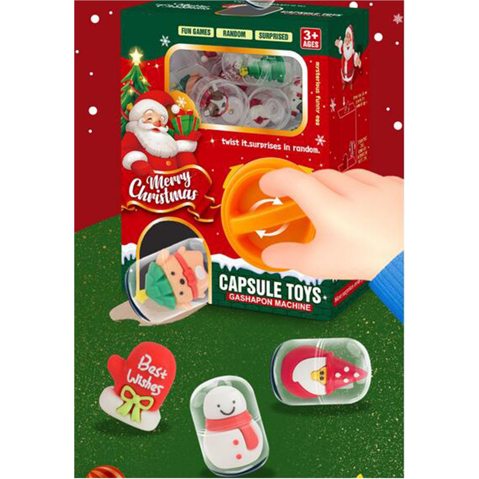 GBSELL Christmas Surprise Lucky Draw Machine Props, Interesting Gachapon Machine for Surprise, Festival Lucky Gacha Machine