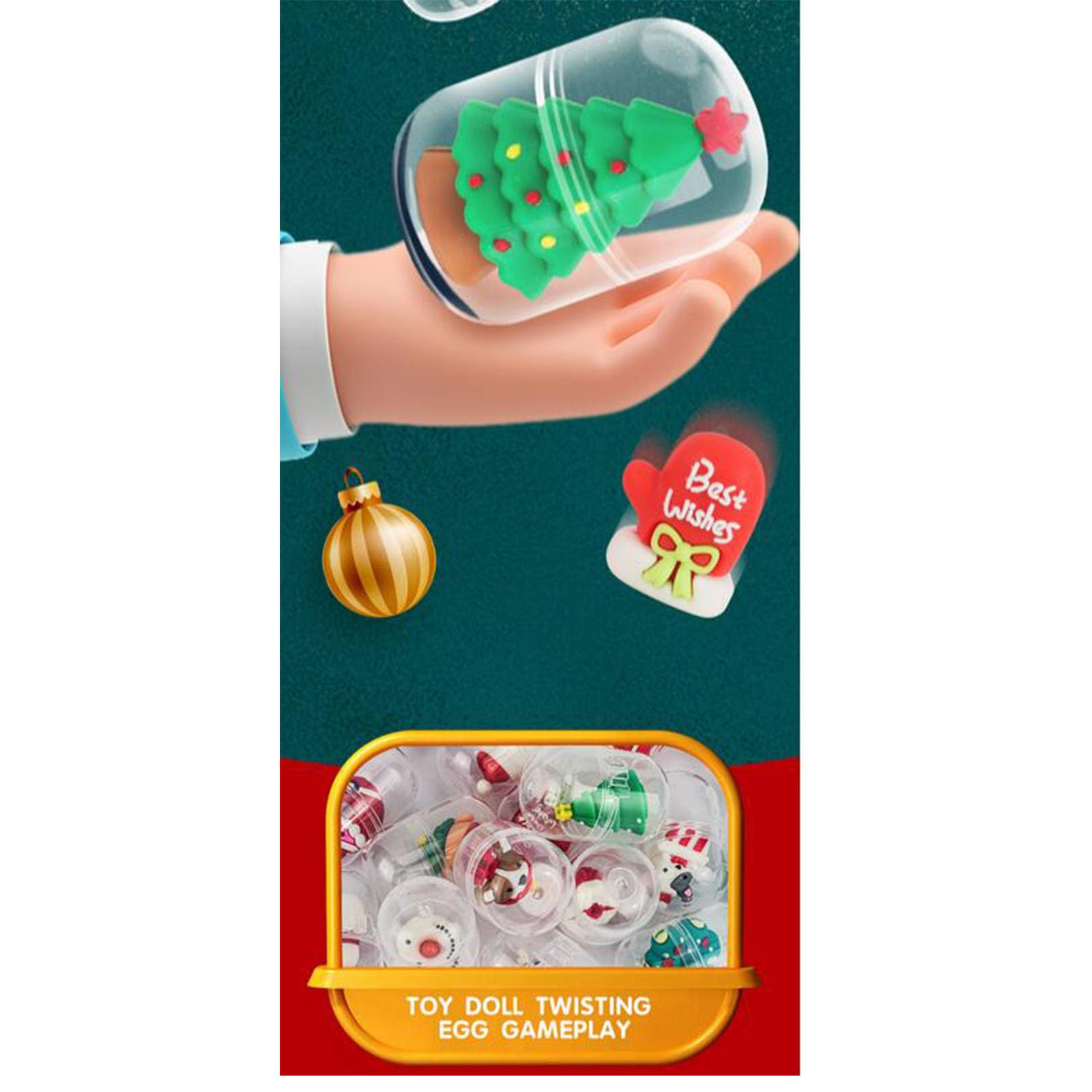 GBSELL Christmas Surprise Lucky Draw Machine Props, Interesting Gachapon Machine for Surprise, Festival Lucky Gacha Machine