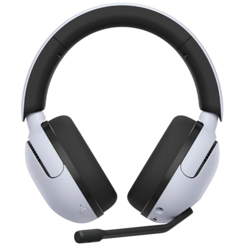 Sony WHG500/W INZONE H5 Wireless Noise Cancelling Gaming Headset, White Bundle with Deco Gear Pro Audio Headphone Stand, 6 Foot USB-A to USB-C Cable & 2 YR CPS Enhanced Protection Pack