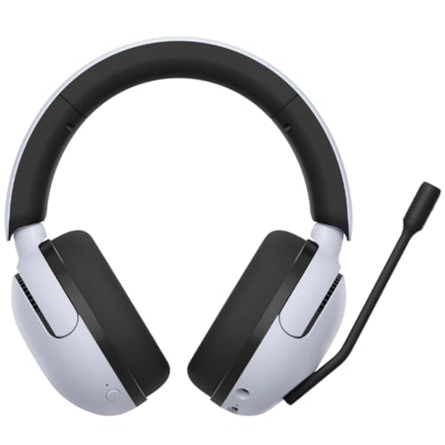 Sony WHG500/W INZONE H5 Wireless Noise Cancelling Gaming Headset, White Bundle with Deco Gear Pro Audio Headphone Stand, 6 Foot USB-A to USB-C Cable & 2 YR CPS Enhanced Protection Pack