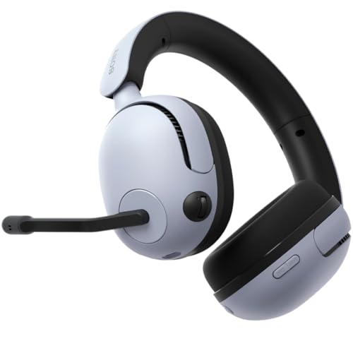 Sony WHG500/W INZONE H5 Wireless Noise Cancelling Gaming Headset, White Bundle with Deco Gear Pro Audio Headphone Stand, 6 Foot USB-A to USB-C Cable & 2 YR CPS Enhanced Protection Pack