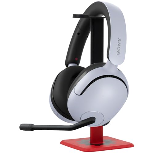 Sony WHG500/W INZONE H5 Wireless Noise Cancelling Gaming Headset, White Bundle with Deco Gear Pro Audio Headphone Stand, 6 Foot USB-A to USB-C Cable & 2 YR CPS Enhanced Protection Pack