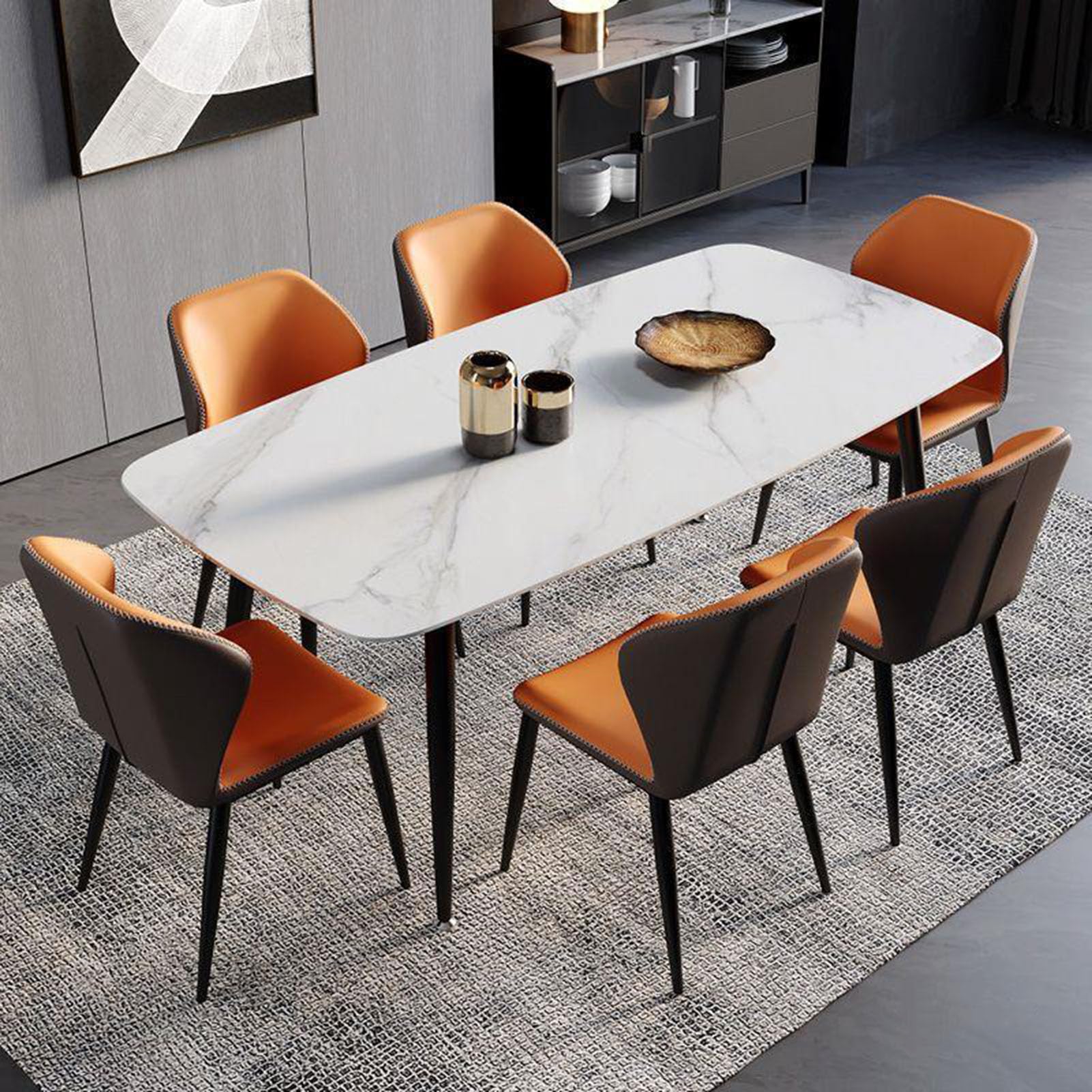 ZARBAILRE Kitchen Dining Room Chairs, Dining Chairs Side PU Cushion Chairs, Kitchen Chairs Restaurant Chairs for Kitchen Dining Room Side Chair (B Set of 1)