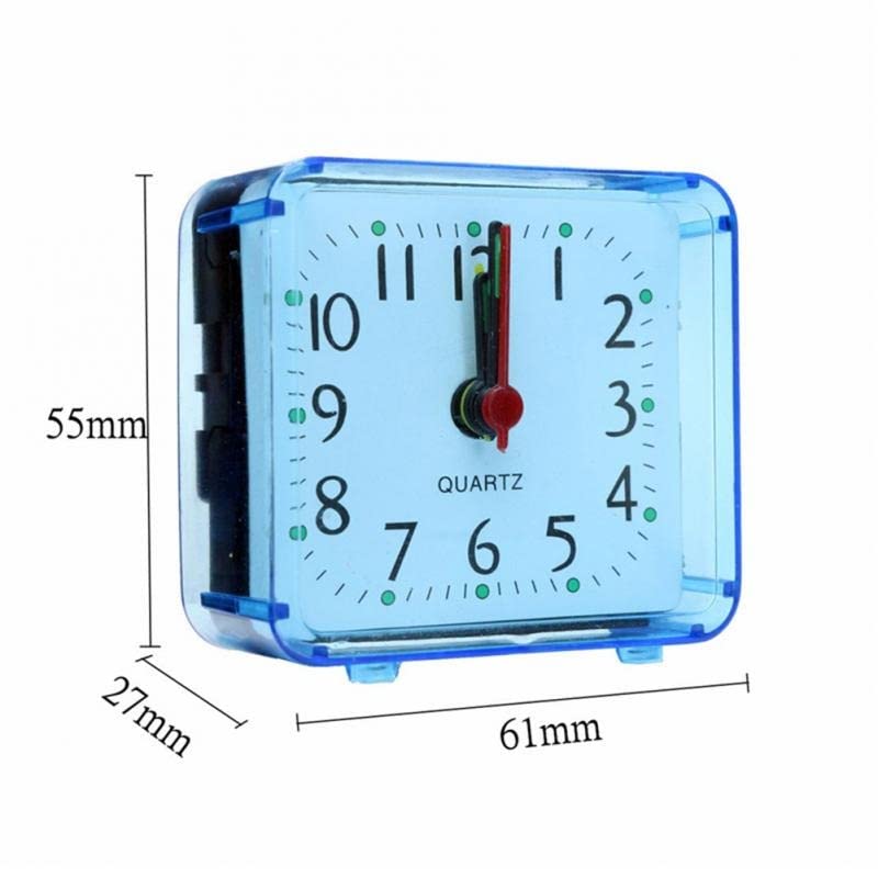 N/A Silent Alarm Clock Night Light Bedroom Bedside Office Small Alarm Clock Need Battery Loud Twin Bell Quartz Clock Alarm (Color : D, Size : 6.1 * 5.5 * 2.7cm)