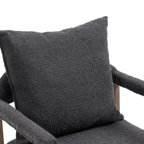 Office Desk Chair with Wheels, Modern Swivel Height Adjustable Desk Chair with Armrest and Ergonomic Back Fabric Padded Computer Task Chair Vanity Chair for Home Office, Black