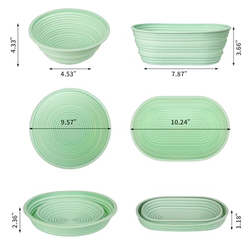 Doe~Dough Silicon Non-Stick Bread Proofing Basket, Collapsible Washable Baking Bowl, Ideal Gift for Bakers (Oval)