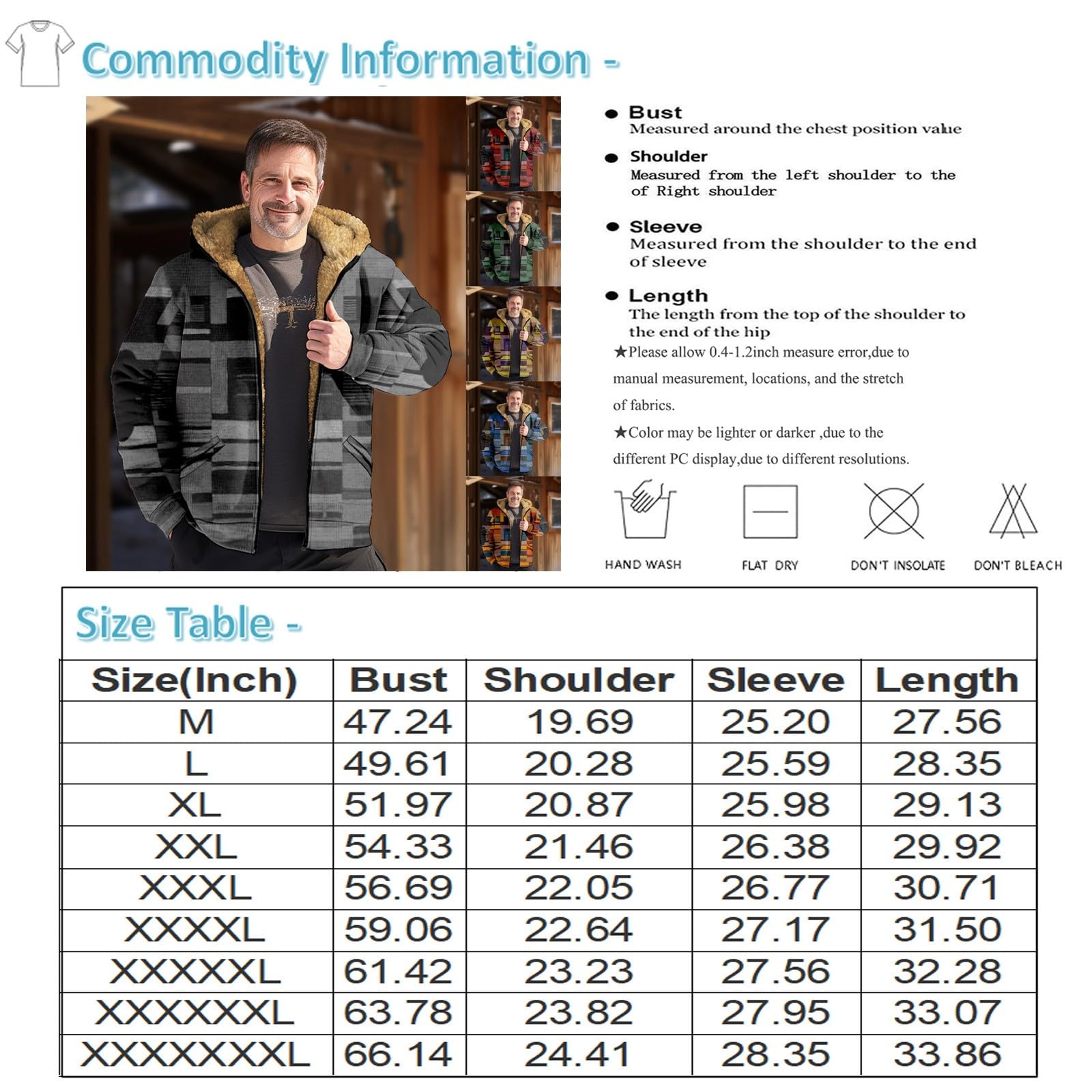 Mens Hoodie Fluffy Oversized Drawstring Patchwork Big and Tall Hoodies Cardigan Sweaters with Pockets Men's Sweatshirts Comfy Golf Zip Up Sherpa Lined Long Sleeve Sweatshirts Hoodies(Red,Large)