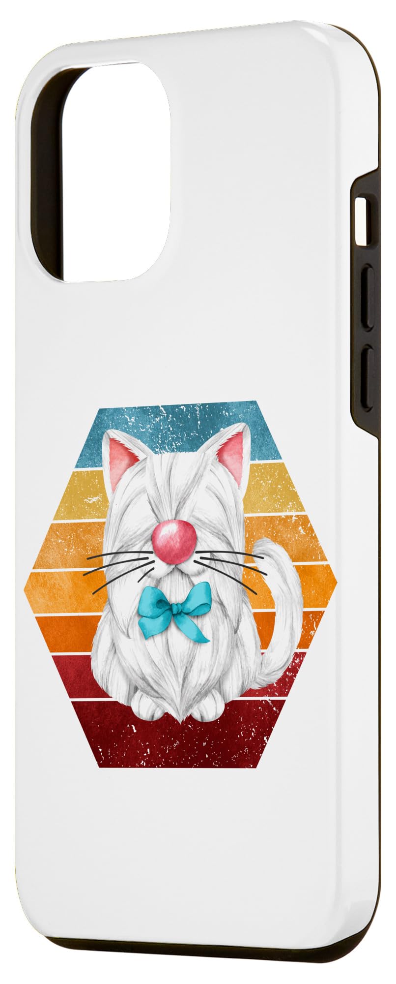 iPhone 13 Pro Max White Cat Owner Watercolor Cat Design For Retro Cat Lover Case
