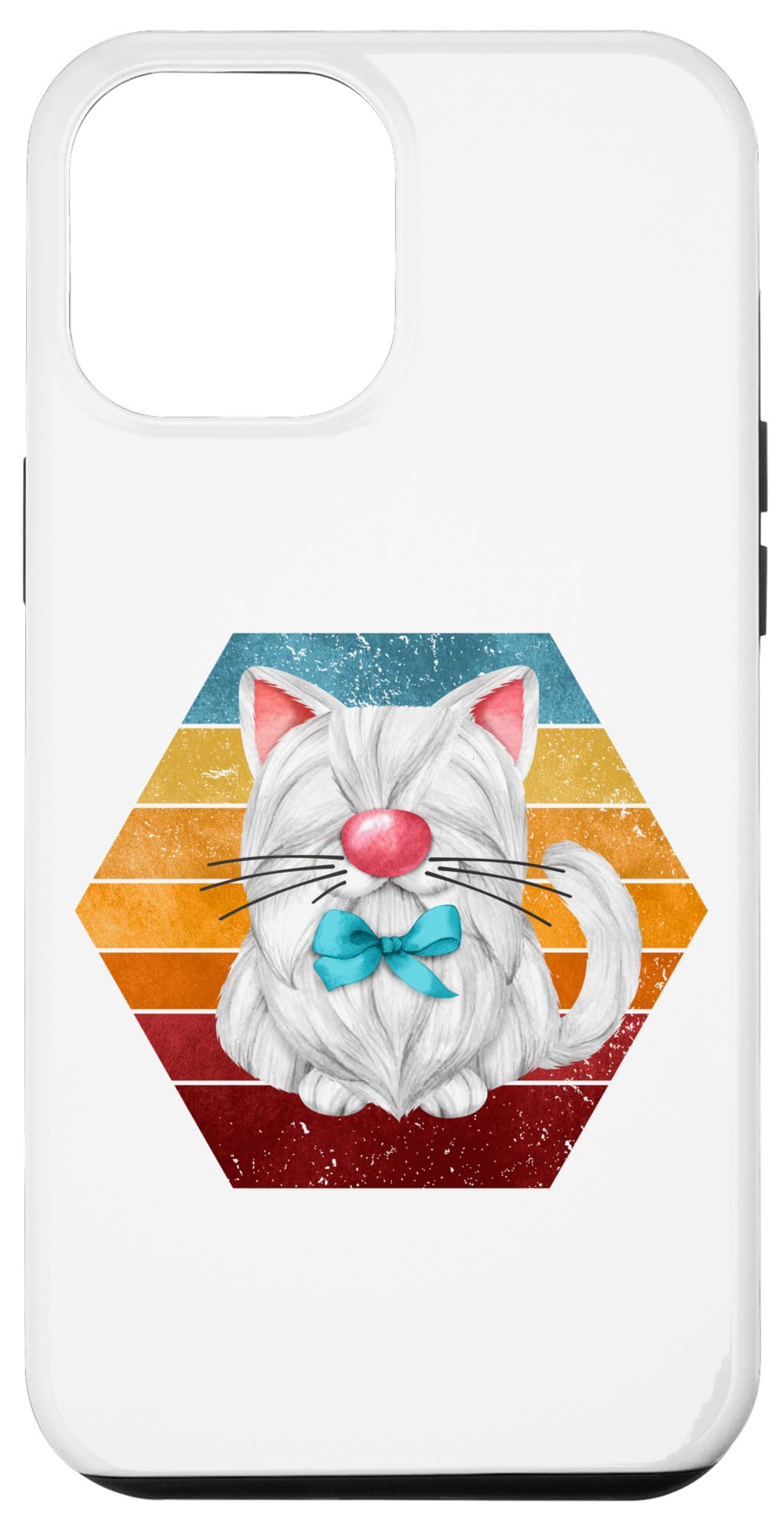 iPhone 13 Pro Max White Cat Owner Watercolor Cat Design For Retro Cat Lover Case