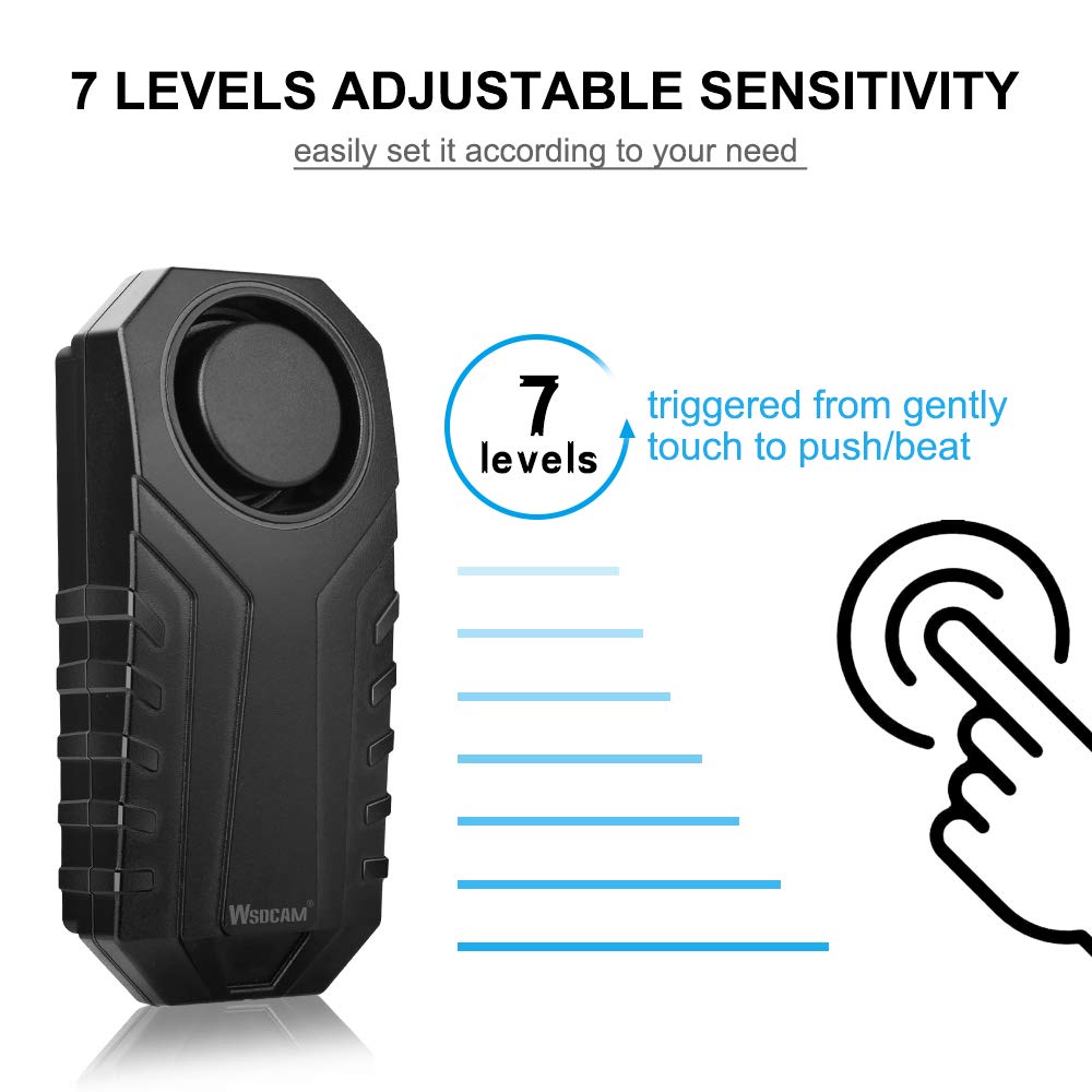 WSDCAM Bike Alarm & Rechargeable Horn Alarm, Loud Anti Theft Vibration Sensor for Scooter, Motorcycle & Vehicle Security