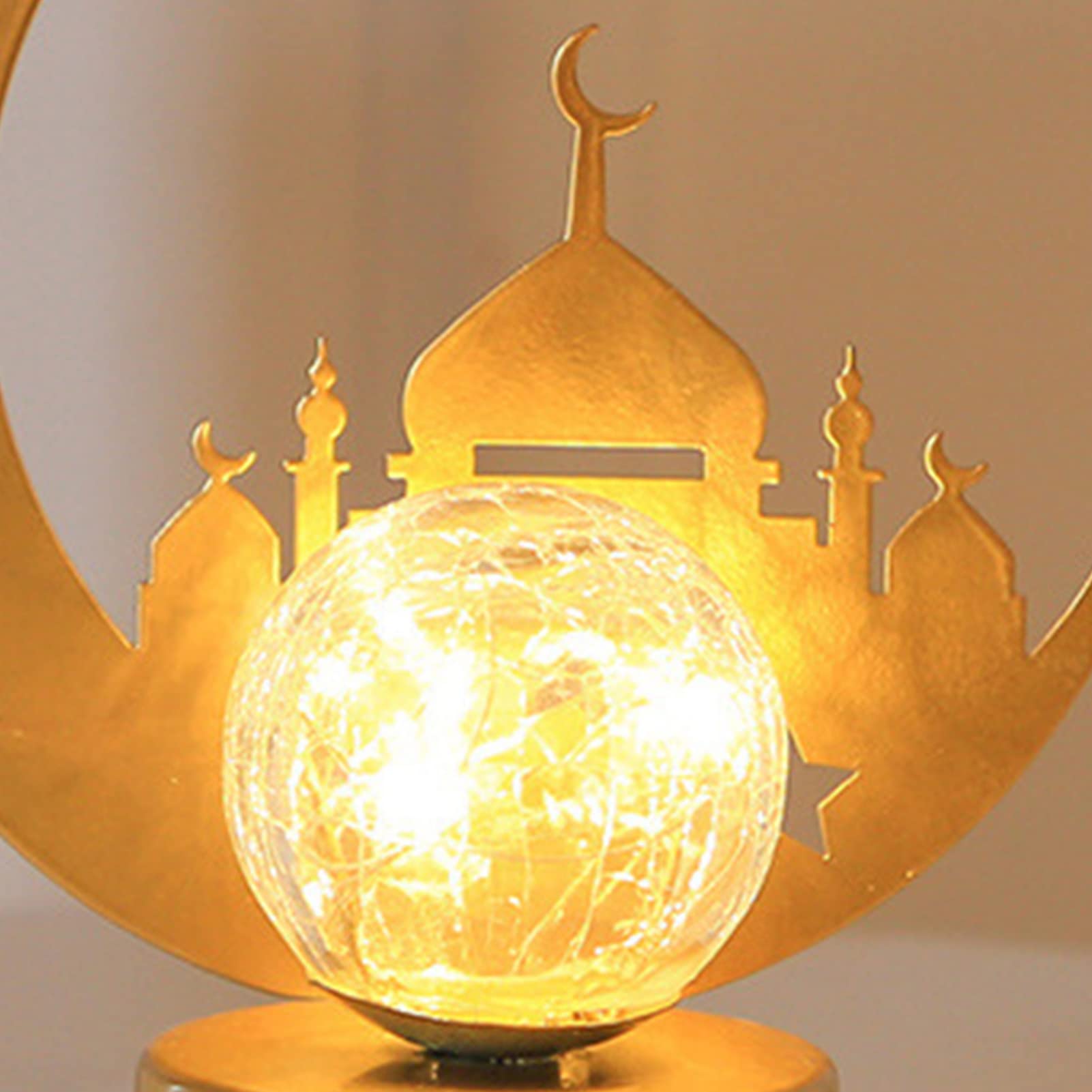 UPQRSG LED Desk Decorative Light, Magical Moon Night Light, Desktop Night Lamp, Moon Styling Iron Art Hollowed Out Supplies, Cordless Lamp for Home Bedroom Wedding PartyPalace