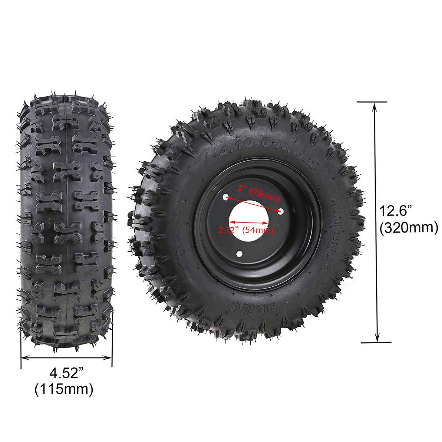 YC Yier 30" Go Kart Rear Axle Kit & 48V 1000W Electric Brushless Motor Controller Differential &4.10-6" Wheels Tires + Front Steering Shaft for ATV Quad Buggy 4 Wheelers Dolly Cart Trike Tricycle