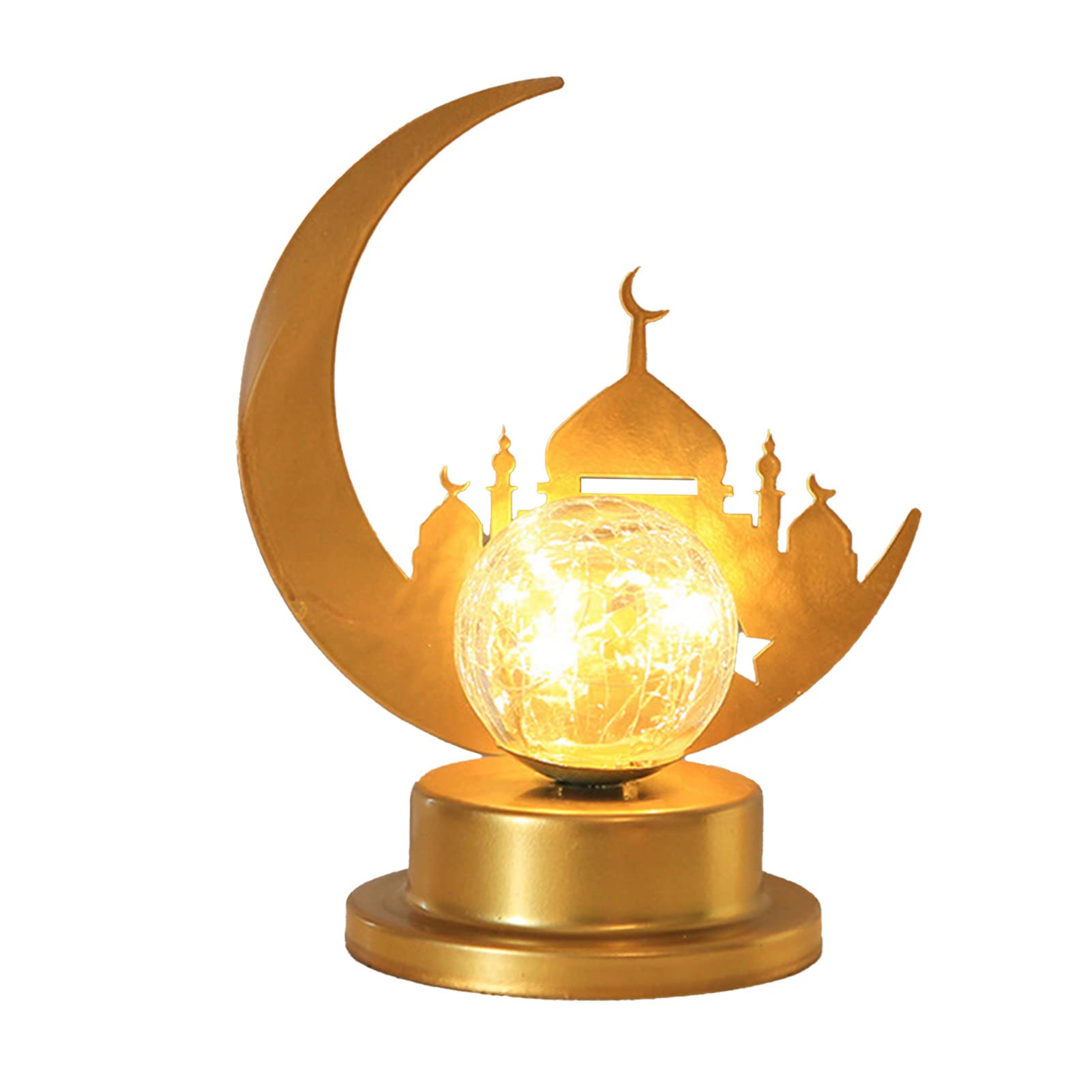 UPQRSG LED Desk Decorative Light, Magical Moon Night Light, Desktop Night Lamp, Moon Styling Iron Art Hollowed Out Supplies, Cordless Lamp for Home Bedroom Wedding PartyPalace