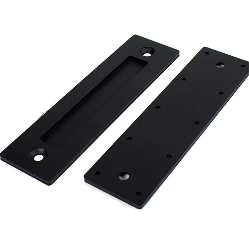 Sliding Barn Door Handle, Double Sided Rectangular Black Door Pull Handle, Door Handle Replacement, Both Interior and Exterior Doors