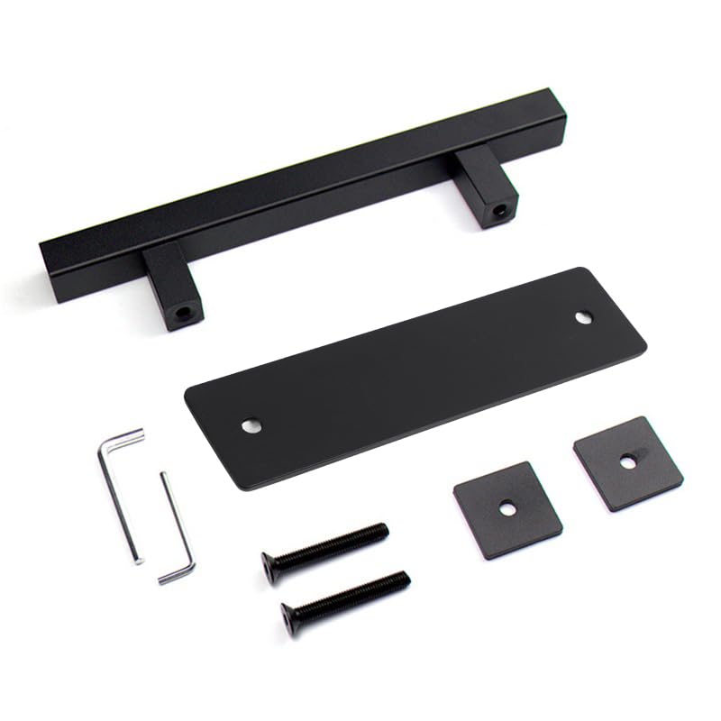 Sliding Barn Door Handle, Double Sided Rectangular Black Door Pull Handle, Door Handle Replacement, Both Interior and Exterior Doors