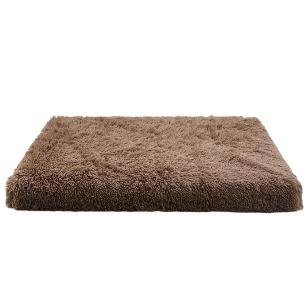 VOODUE Soft Plush Pet Pad Pet Blanket Bed Mat for Small Medium Dog Cat Puppy Rabbit Thickened Sofa Cushion Home Rug Keep Warm Pet Items (Color : Brown, Size : S 40x30x5cm)