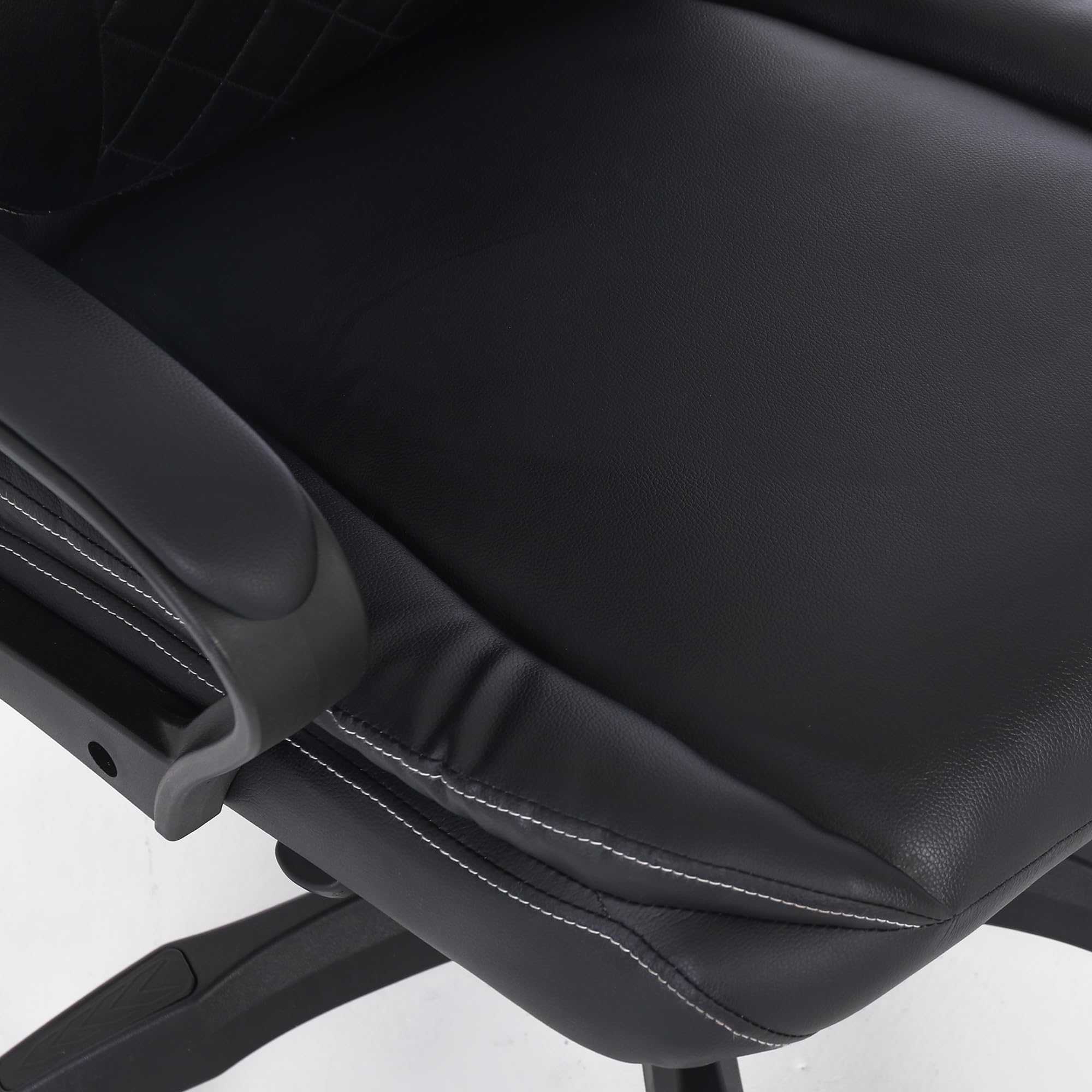 Office Desk Chair Set of 6 Black Home Office Chair Leather, Ergonomics Computer Desk Chairs in Bulk Comfortable Office Chair with Wheels Arm for Work Sturdy
