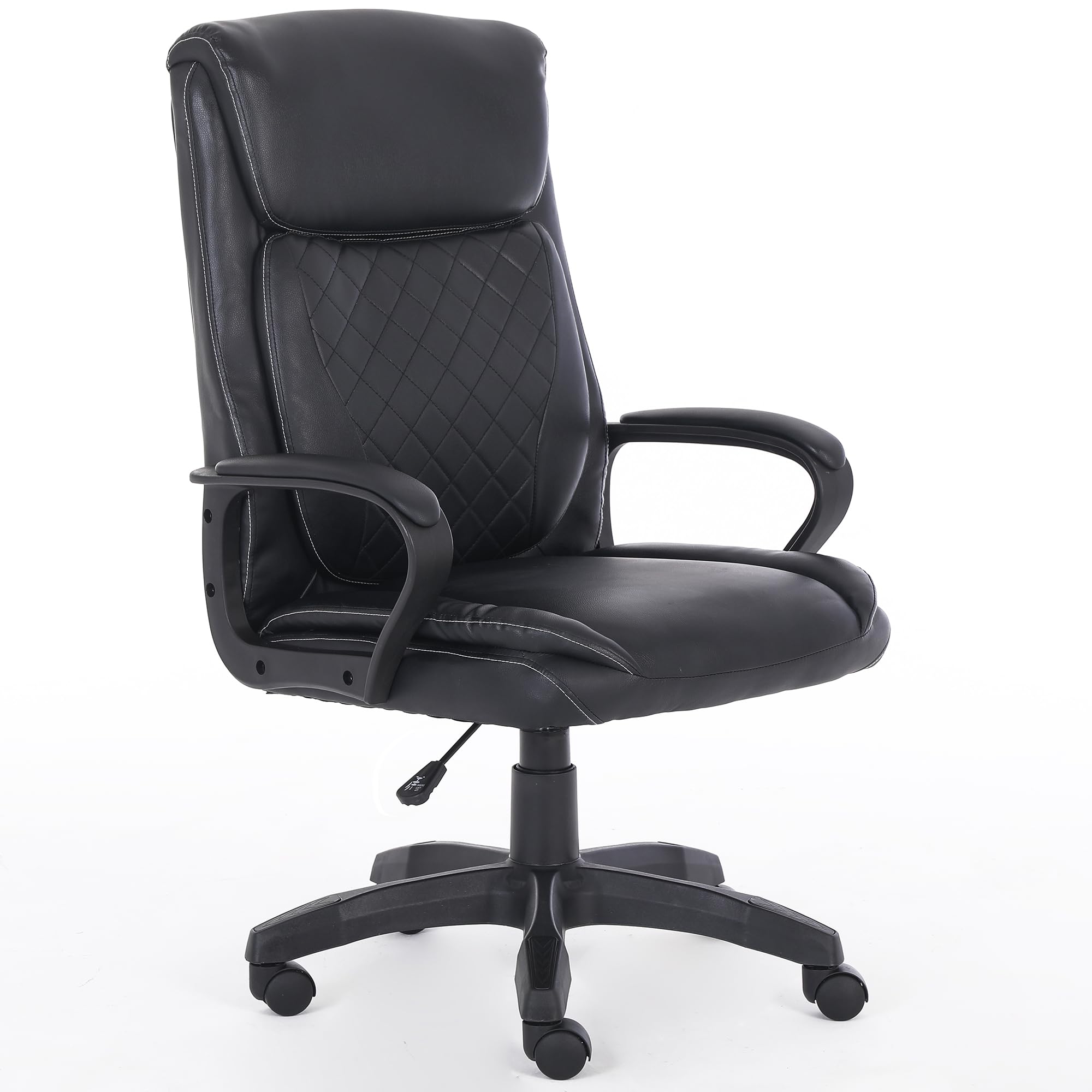 Office Desk Chair Set of 6 Black Home Office Chair Leather, Ergonomics Computer Desk Chairs in Bulk Comfortable Office Chair with Wheels Arm for Work Sturdy