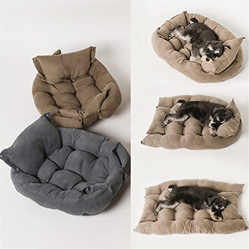 BaRdzo Multifunction Folding Square Cushion Pet Sofa Bed Waterproof Multi-Purpose Soft Dog House Mat Kennel (Color : J, Size : L)