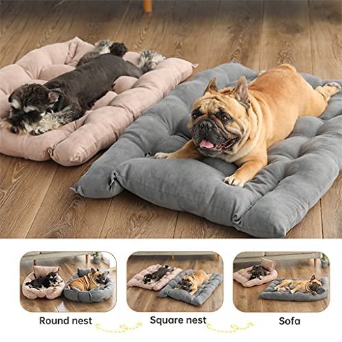BaRdzo Multifunction Folding Square Cushion Pet Sofa Bed Waterproof Multi-Purpose Soft Dog House Mat Kennel (Color : J, Size : L)