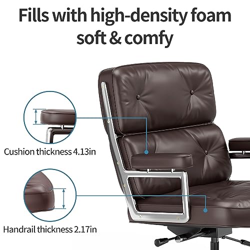 KXDTZ Leather Office ChairLobby Computer ChairHome Office Chair (Color : Black, Size : As Shown)