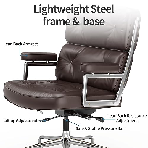 KXDTZ Leather Office ChairLobby Computer ChairHome Office Chair (Color : Black, Size : As Shown)