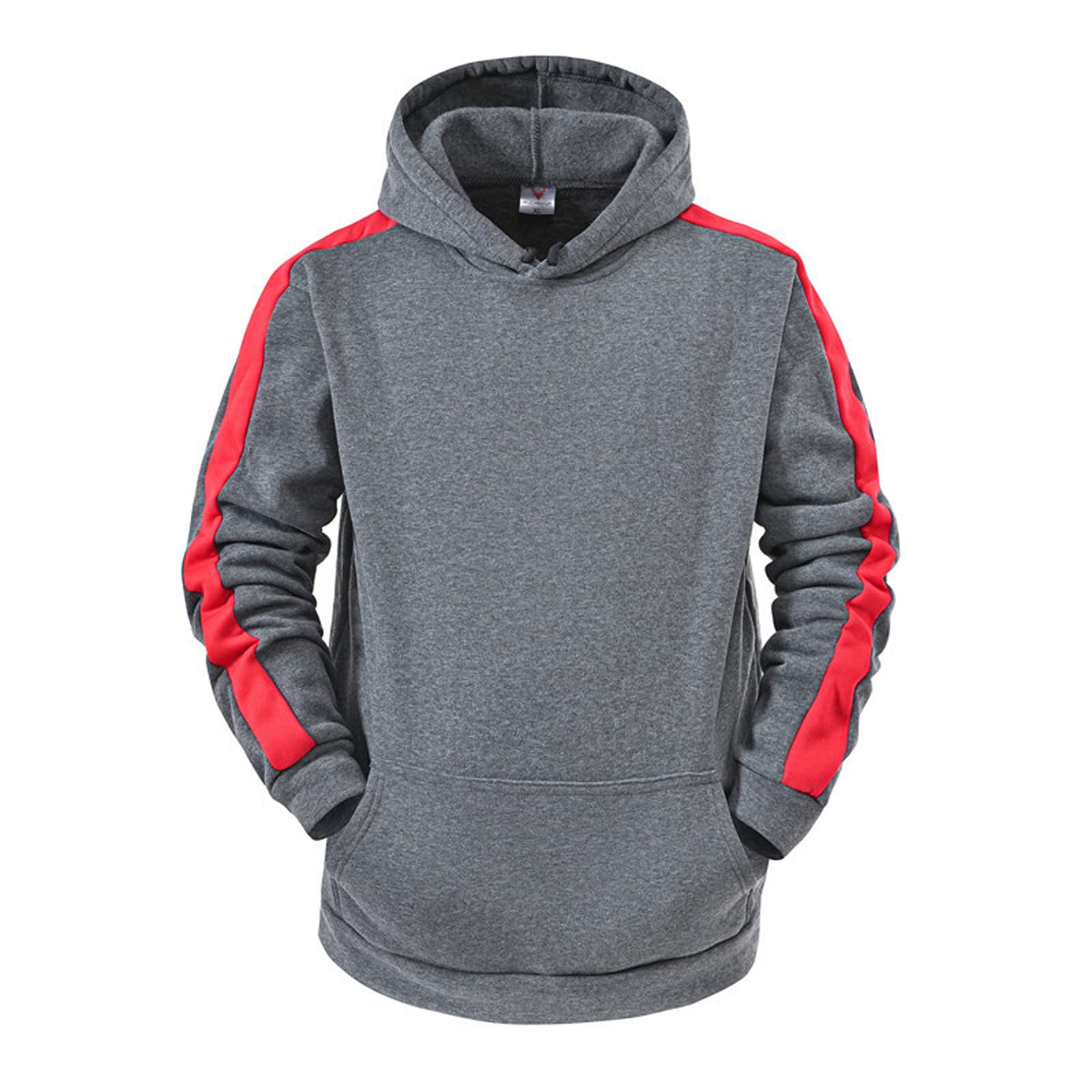 RTTUIOP Long Sleeve Shirts For Men Long Sleeve Fashion Pullovers Men Beach Cool With Pockets Pullover Hoodies Solid Comfort Sweatshirt Men Gray