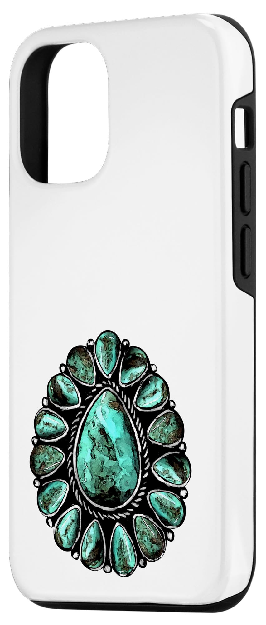 iPhone 13 Turquoise Country Texas Decor For Farmer Mom White Western Case