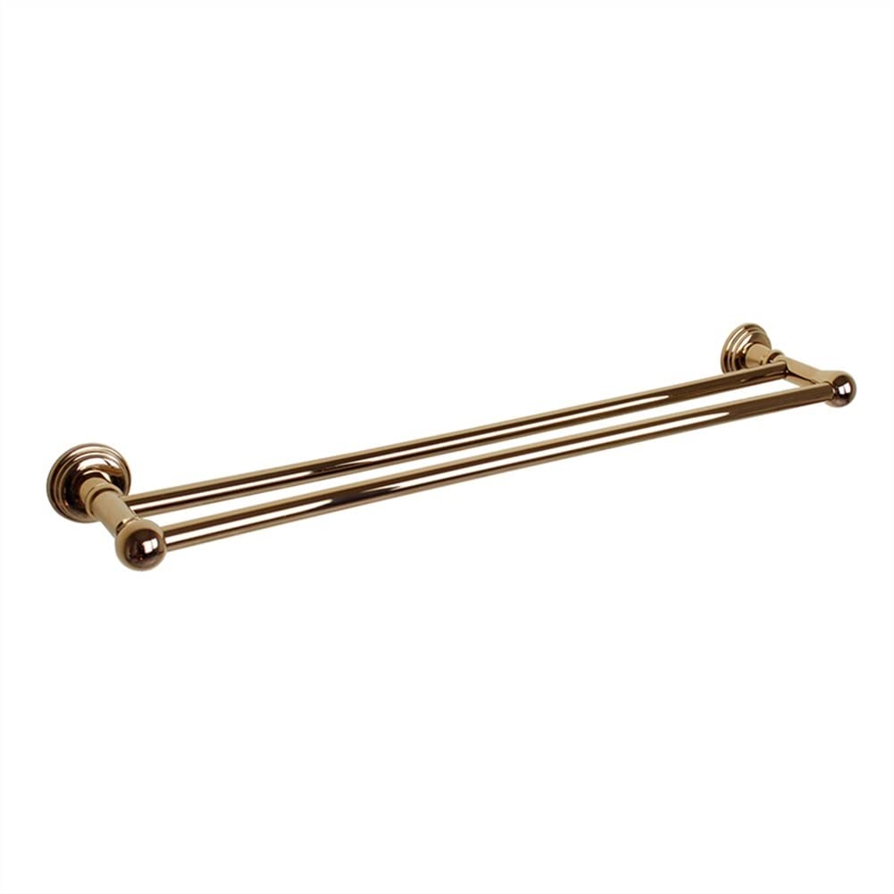 Bath Towel Bar Rose Gold Towel Rack, Copper Double Rod Towel Holder, European Style Towel Rail Bar Hardware Pendant Towel Holder