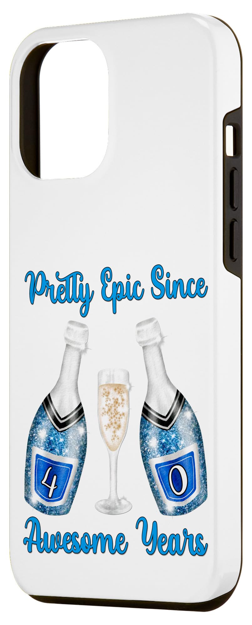 iPhone 13 Pro Max Epic Bling Champagne Decor For Girls White 40th Birthday Case