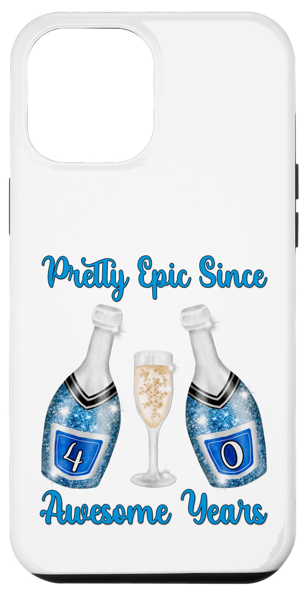iPhone 13 Pro Max Epic Bling Champagne Decor For Girls White 40th Birthday Case