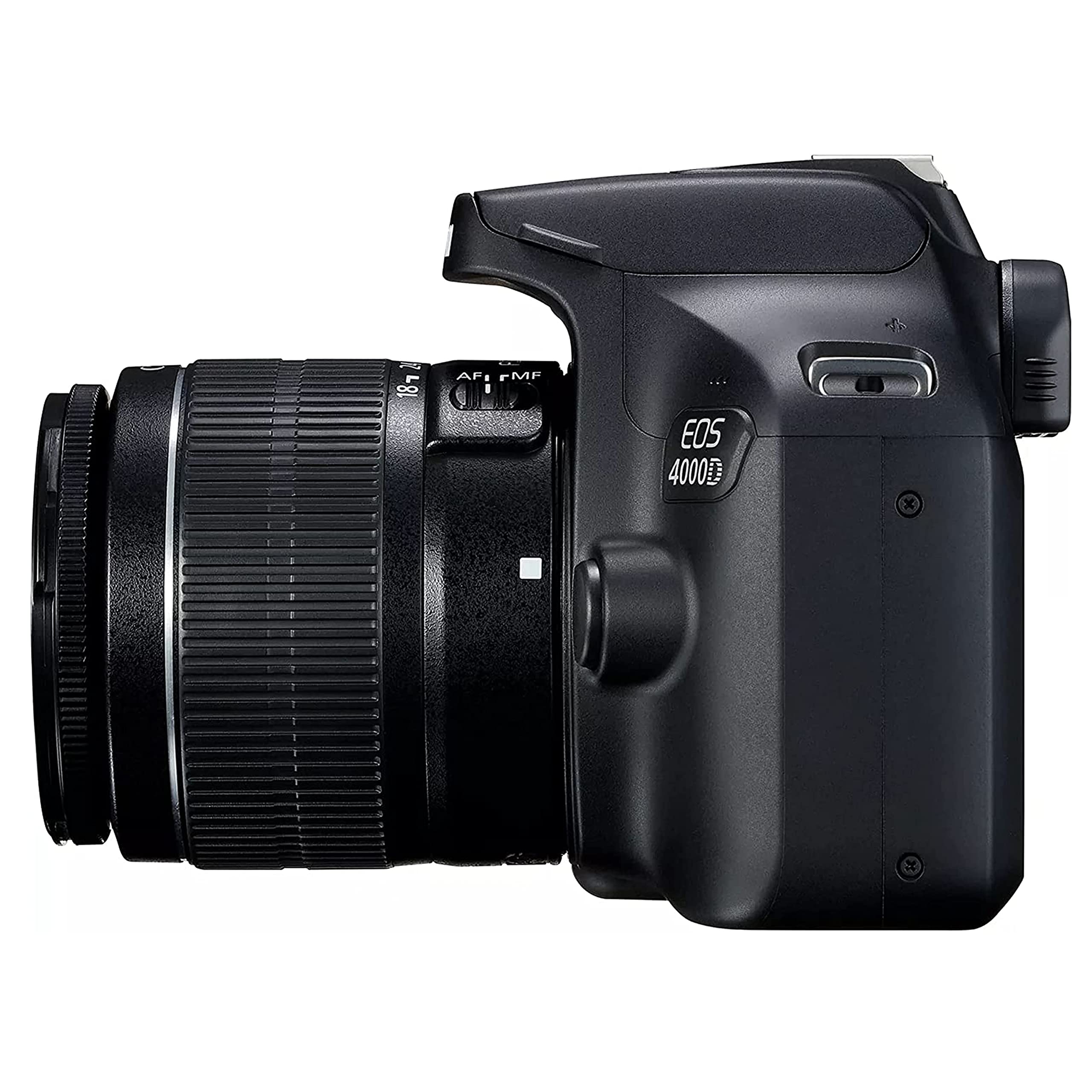 Canon EOS 4000D (Rebel T100) DSLR Camera w/18-55mm F/3.5-5.6 Zoom Lens + 75-300mm F/4-5.6 III Lens + 2X 64GB Memory + Hood + Case + Filters + Tripod + More (35pc Bundle) (Renewed)