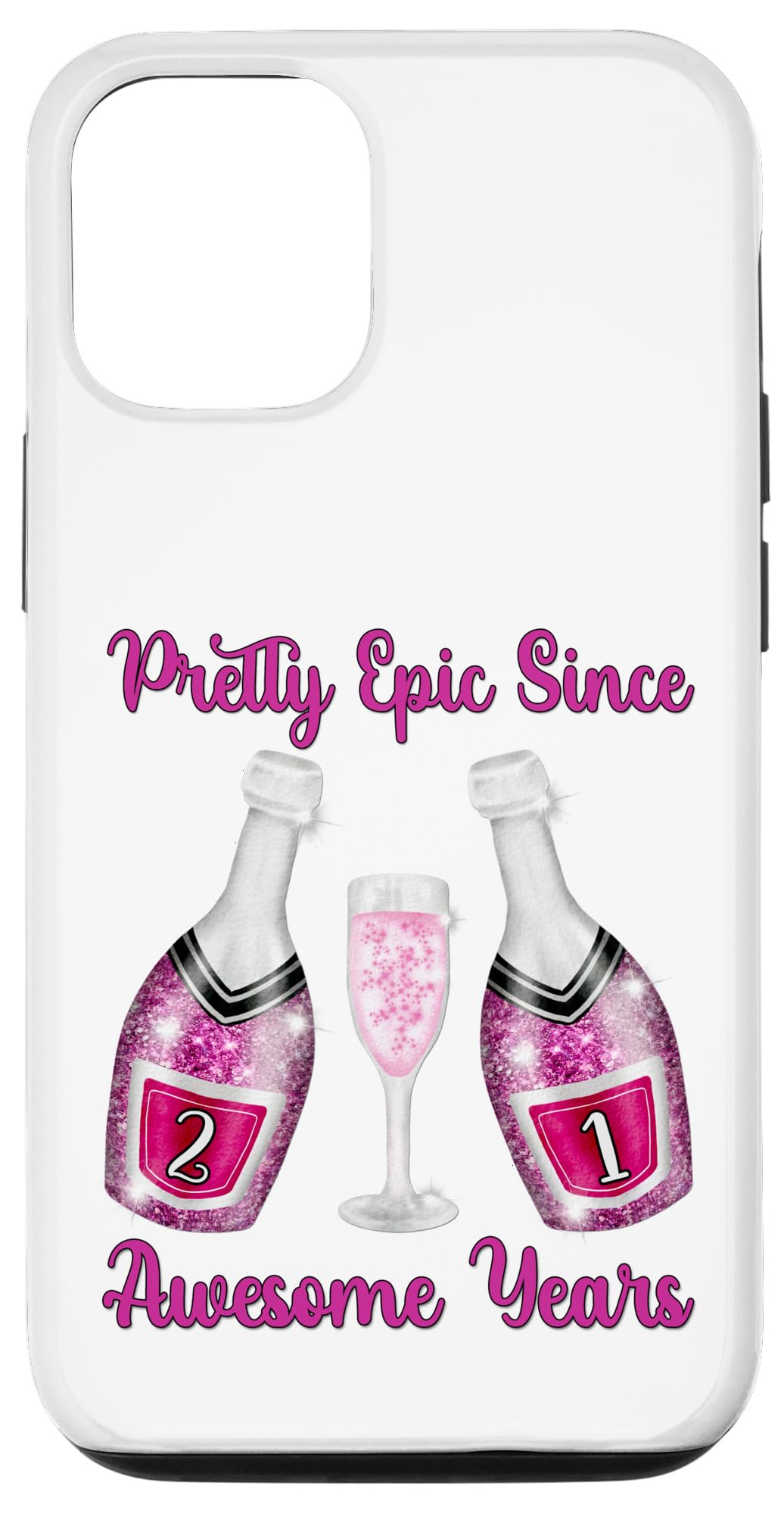 iPhone 13 Epic Bling Champagne Decor For Girls White 21th Birthday Case