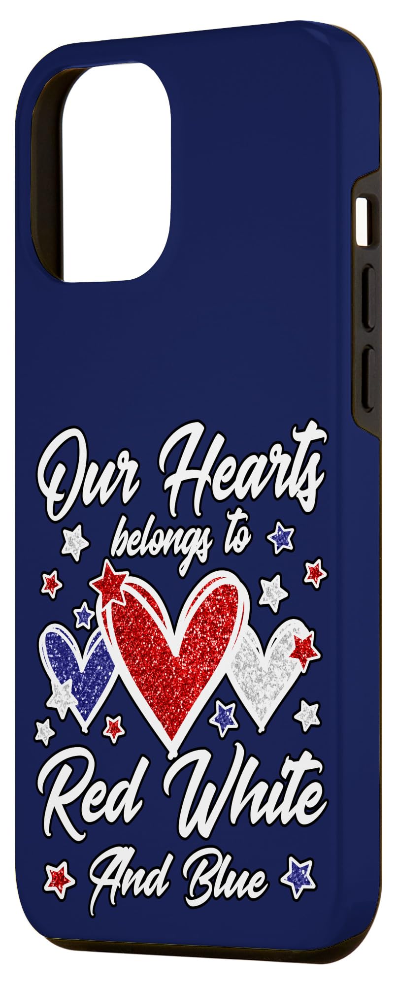 iPhone 13 Pro Max Cute Hearts In Colors Of American Flag For Patriotic Women Case