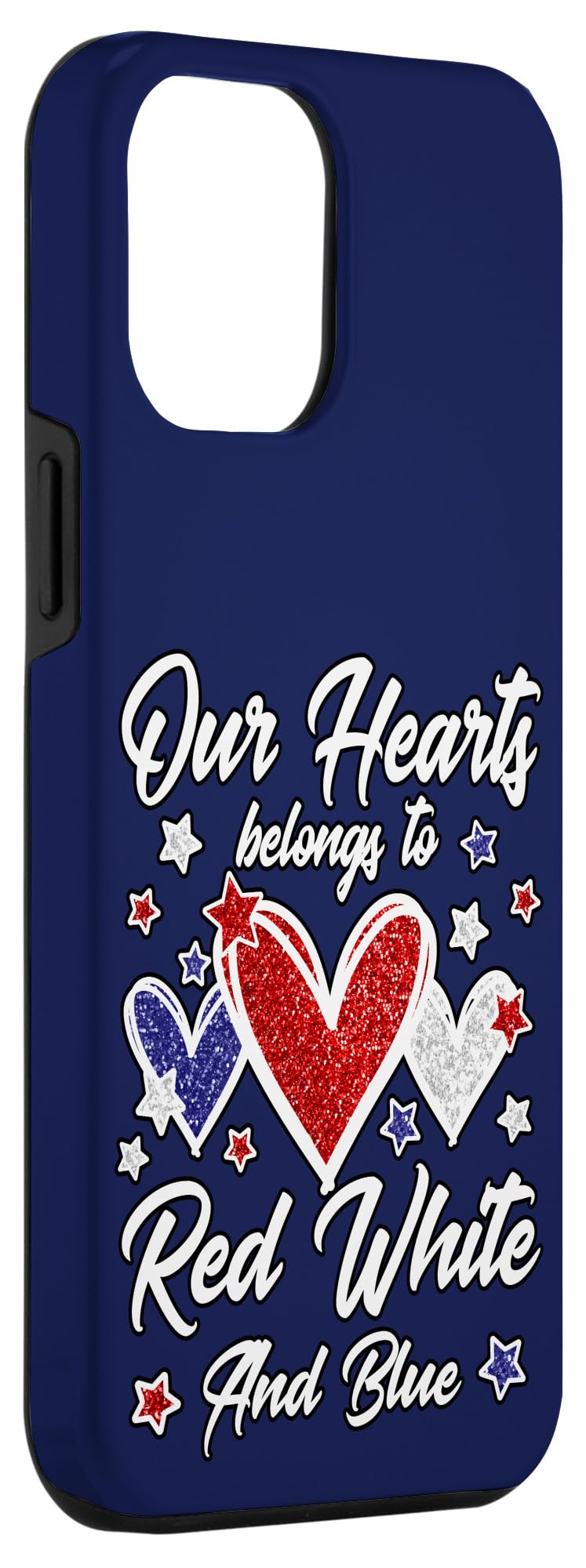 iPhone 13 Pro Max Cute Hearts In Colors Of American Flag For Patriotic Women Case