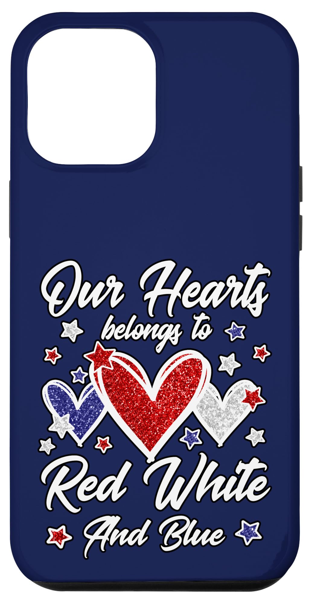 iPhone 13 Pro Max Cute Hearts In Colors Of American Flag For Patriotic Women Case