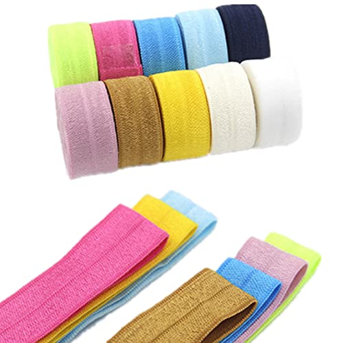 Sewing Ribbon, 5 Yards 15mm Elastic Band Multicolor Fold Over Spandex Elastic Ribbon for Sewing Lace Trim Waist Band Garment Accessory (Color : Red)