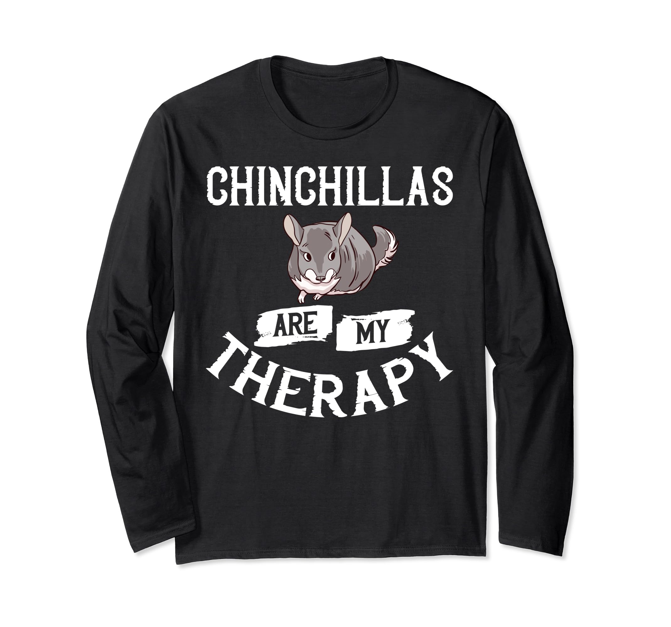 Chinchilla Animals Funny Pet Cute Rodent Cage Wheel Long Sleeve T-Shirt