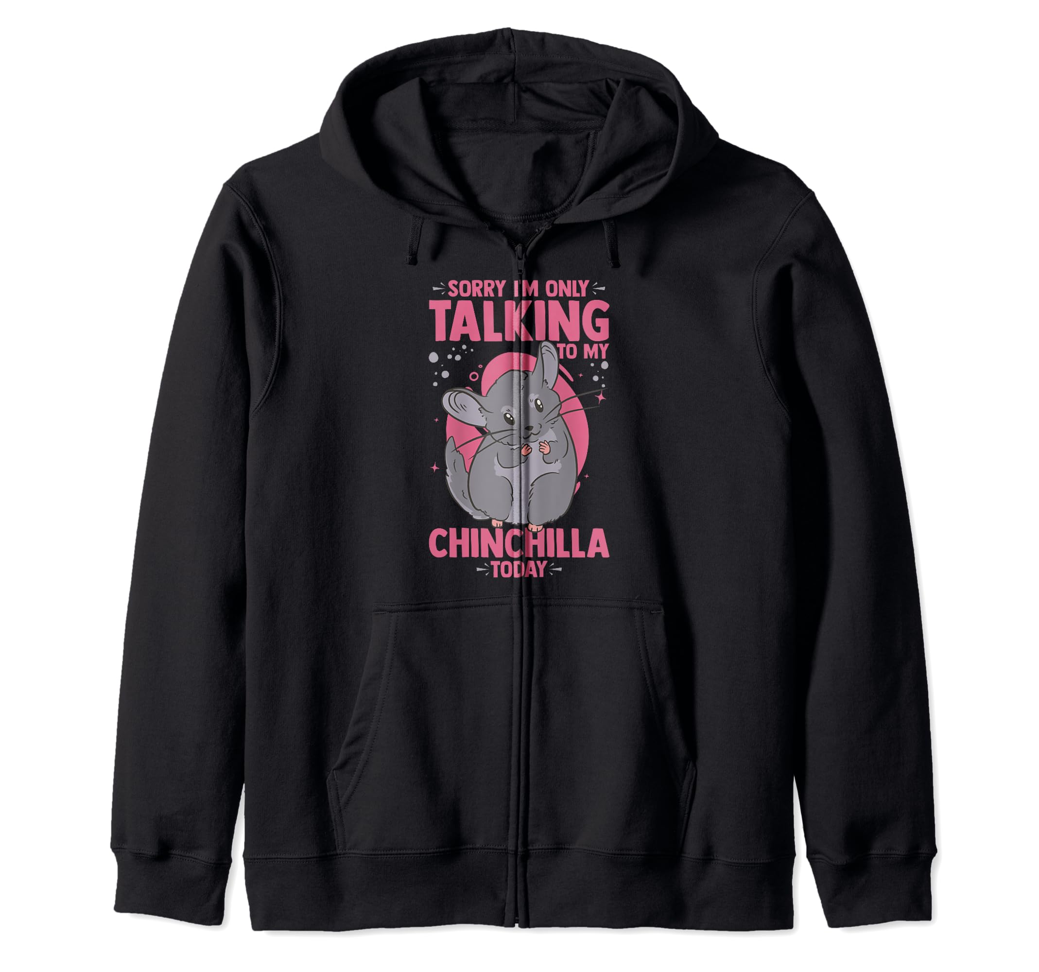 Chinchilla Animals Funny Pet Cute Rodent Cage Wheel Zip Hoodie
