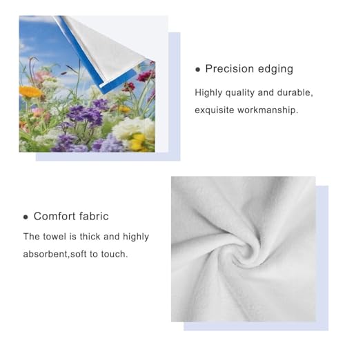 Flradish Flower Towels 3 Pack Bath Towels for Bathroom Set Soft Cotton Highly Absorbent Lightweight & Quickdry Towel Set 1 Bath Towel,1 Hand Towel,1 Washclothe